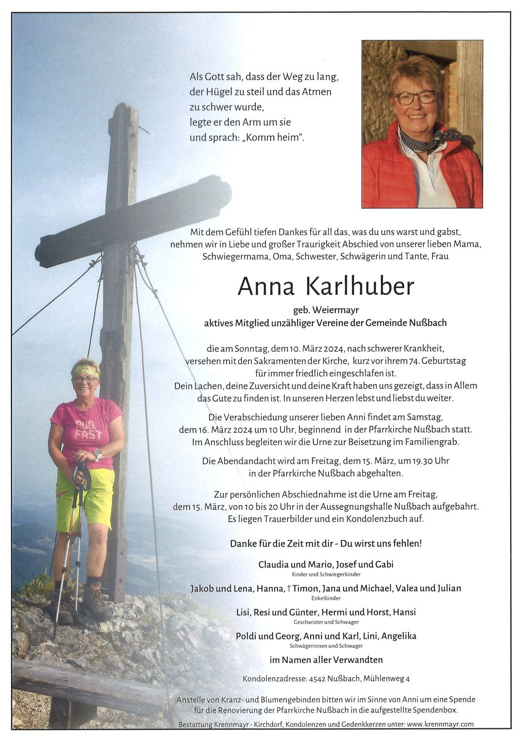 Todesfall Anna Karlhuber